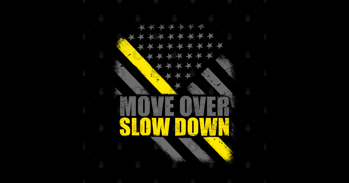 Move Over Slow Down Thin Yellow Line Flag - Tow Truck Driver - Sticker ...