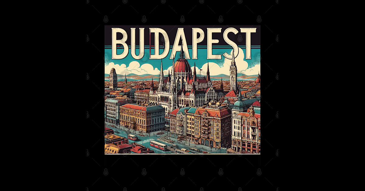Budapest Travel Retro Poster - Budapest - Sticker | TeePublic