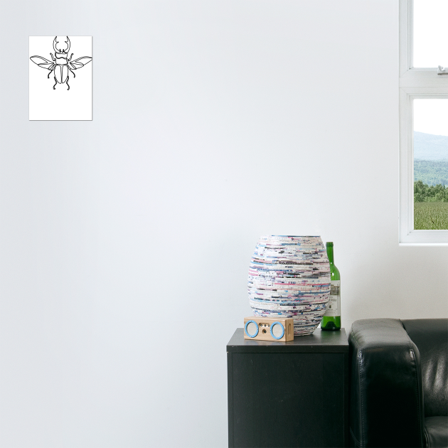 Stag Beetle Line Art - Stag Beetle - Posters and Art Prints | TeePublic