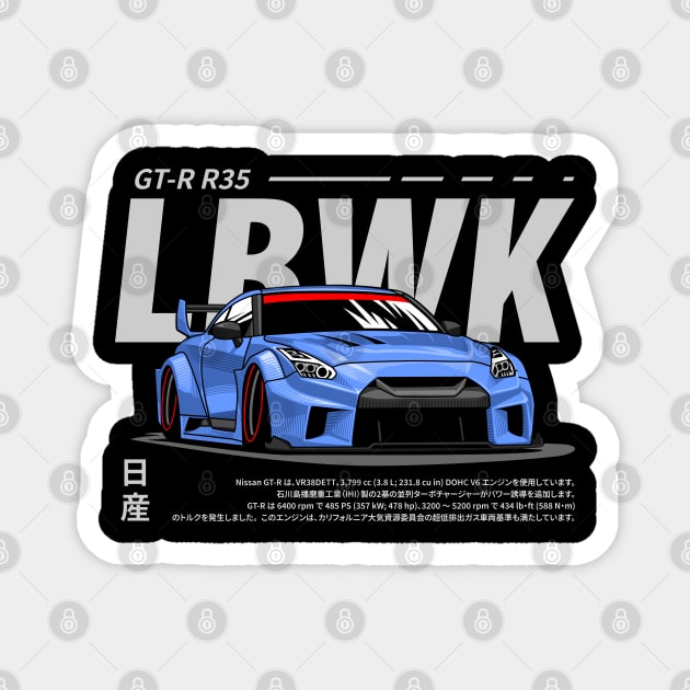 JDM car Nissan GTR R35 Blue - Jdm Car - Magnet | TeePublic