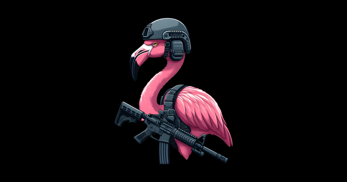 Tactical Flamingo - Flamingo - Posters and Art Prints | TeePublic