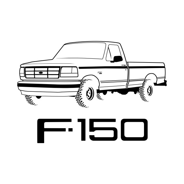 1992-1996 F150 Black Print - Ford F150 - T-Shirt | TeePublic