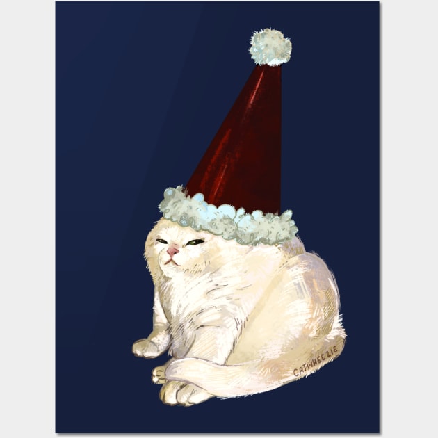 Santa Hat Meme Cat - Meme Cat - Posters and Art Prints | TeePublic