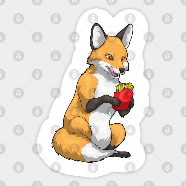 Fox French fries - Fox - Sticker | TeePublic