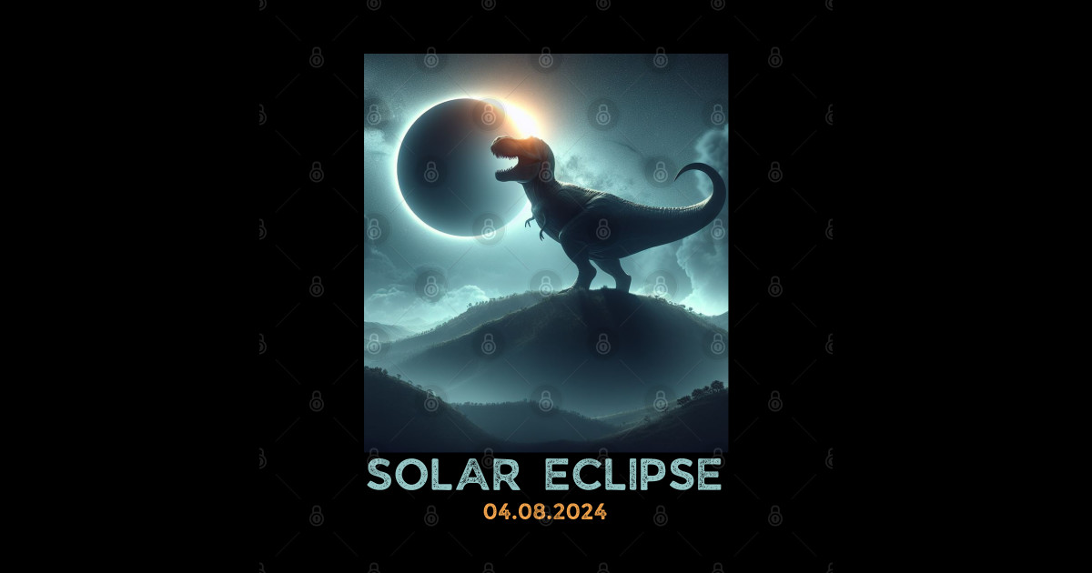Total Solar Eclipse T-rex Dino April 8 2024 Solar Eclipse - Total Solar Eclipse T Rex Dinosaur ...
