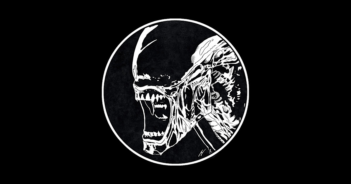 XENOMORPH - Alien (Circle Black and White) - Alien - Sticker | TeePublic