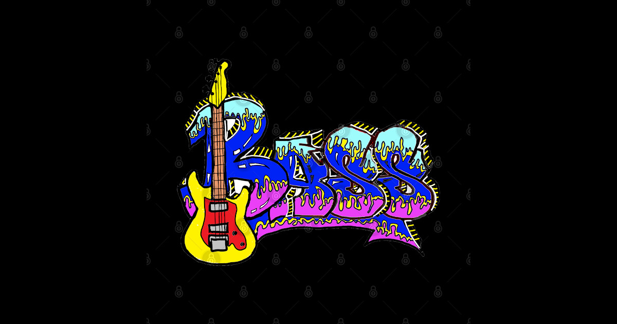 bass, Bassist Graffiti Spray Pop Art by LowEndGraphics - Bass - Posters ...