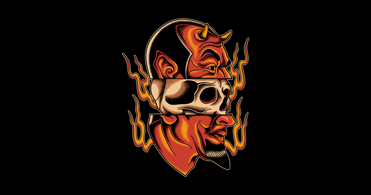 Devil Traditional tattoo - Devil - Sticker | TeePublic
