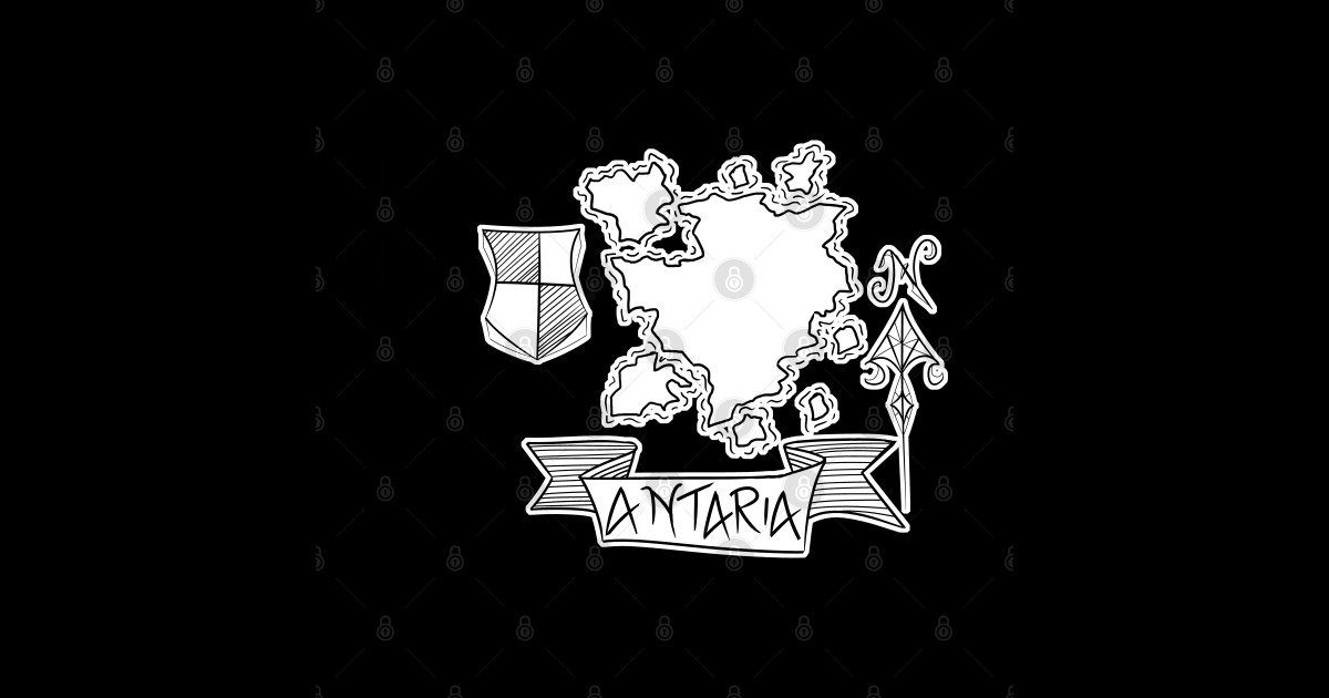 Antaria - Fantasy Map with Wind Rose and Crest - Fantasy Map - Posters ...