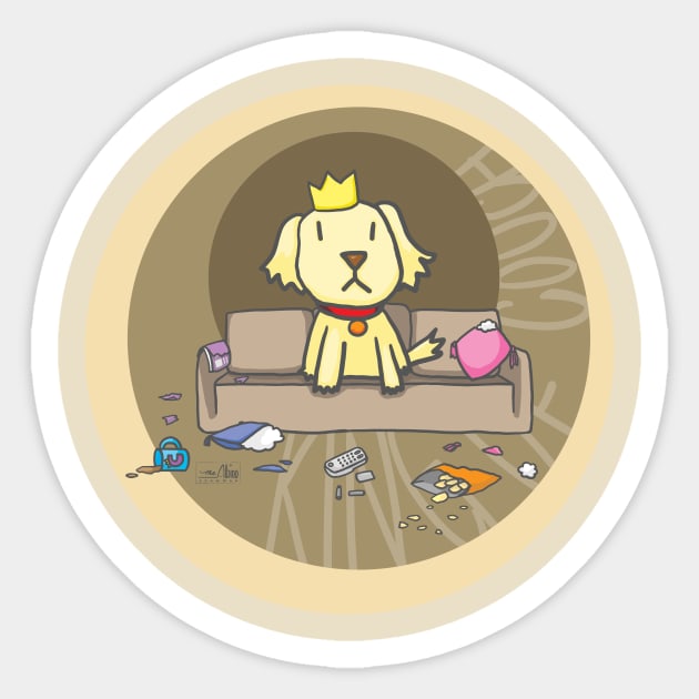 Charlie the Conqueror - King of the Couch - Golden Retriever - Sticker ...