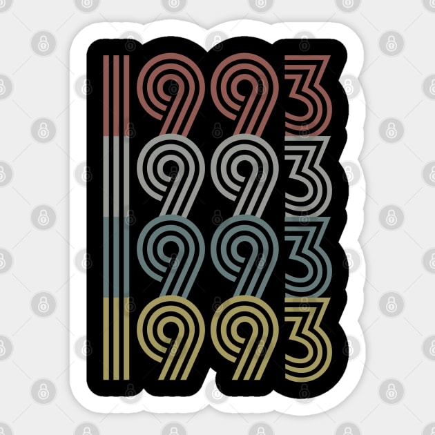 1993 Birth Year Retro Style - 1993 - Sticker | TeePublic