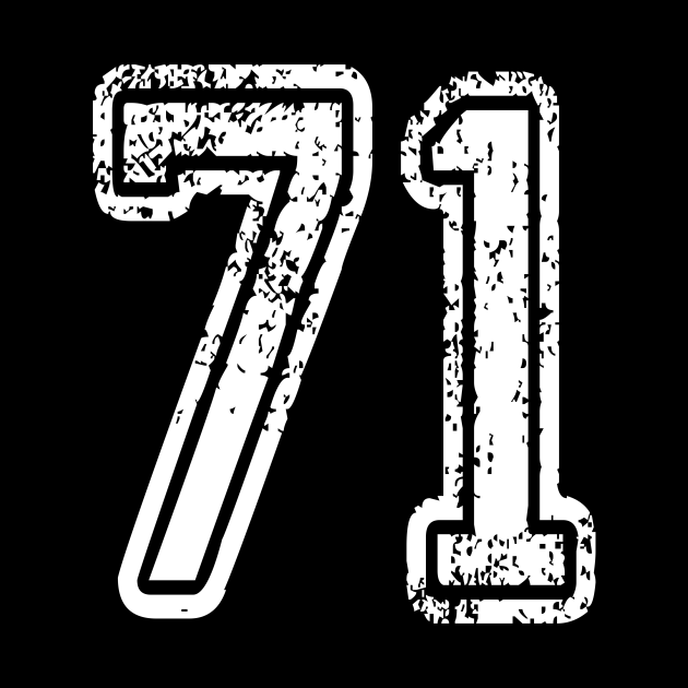Number 71 Grungy in white - 71 - Mug | TeePublic