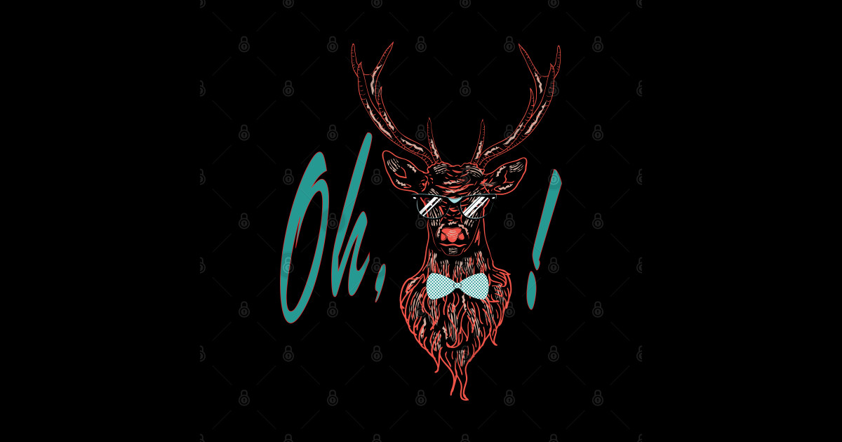 Oh deer - Hipster Deer - Sticker | TeePublic