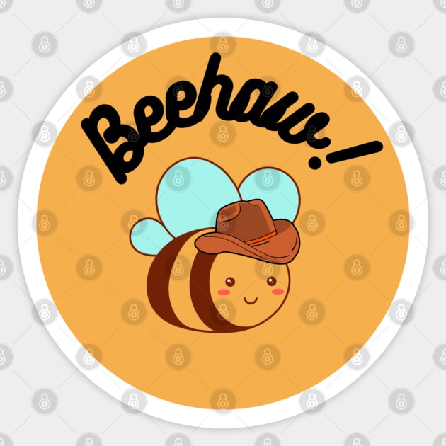 Beehaw! says the Cowboy Bee - Bee - Sticker | TeePublic