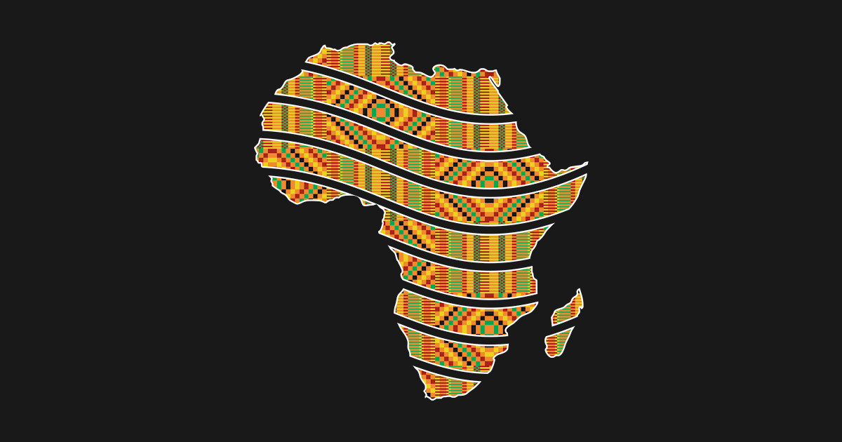 Africa Map with Kente Pattern, African Style - Africa Map - T-Shirt ...