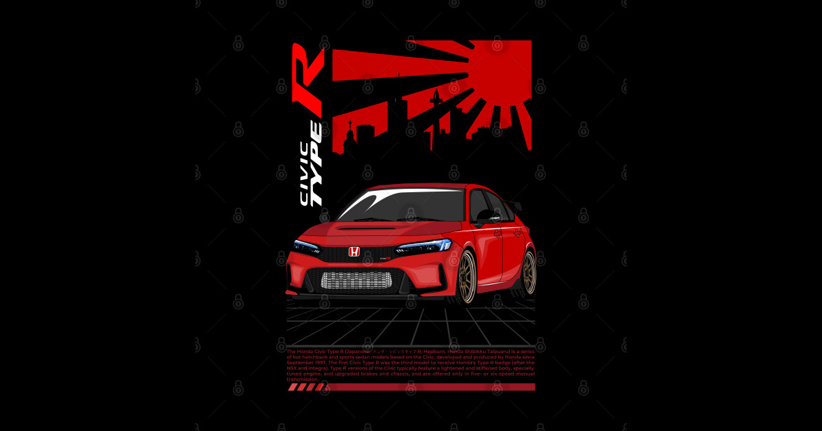 Civic Type R 2023 (Red) - Civic - Posters and Art Prints | TeePublic
