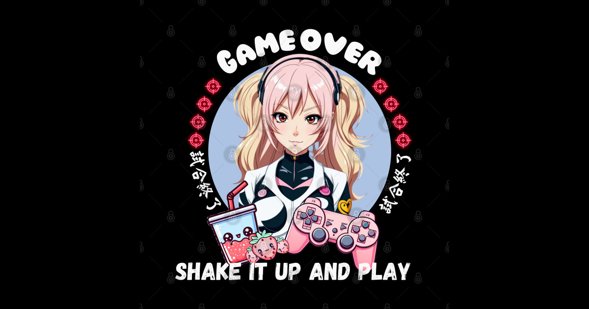 Strawberry milkshake Gamer girl - Gamer Girl - Sticker | TeePublic
