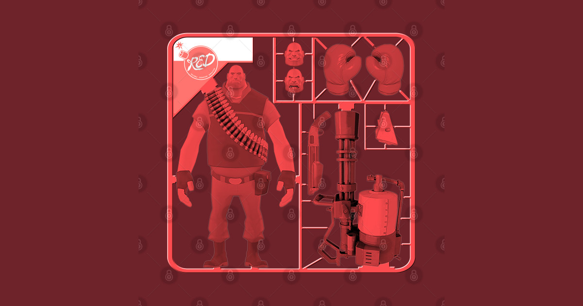 Team Fortress 2 - Heavy Weapons Guy Model Sprue - Red - Team Fortress 2 ...