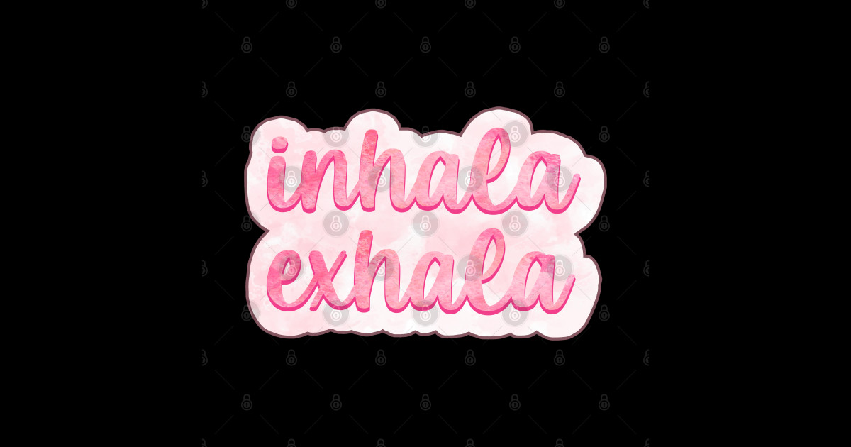 Inhala Exhala Watercolor - Mint Rose - Sticker | TeePublic