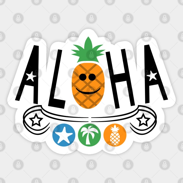 Aloha Pineapple Design - Hawaii - Sticker | TeePublic