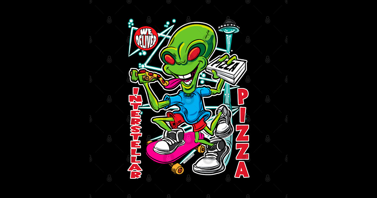 Interstellar Pizza - Interstellar Pizza - Sticker | TeePublic