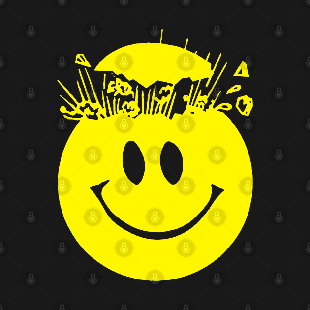 Exploding Acid House 80s Smiley Face - Acid House - Long Sleeve T-Shirt ...