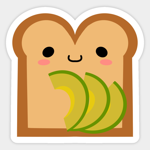 Cute Avocado Toast Breakfast Friend - Avocado - Sticker | TeePublic