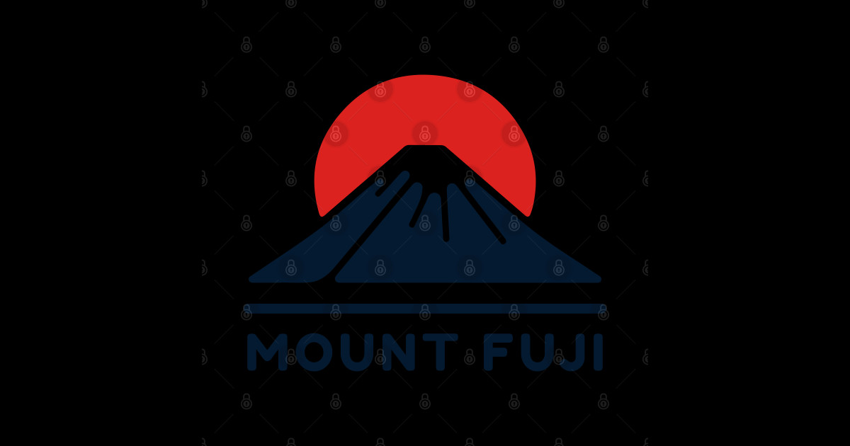 Mount Fuji Vector Graphic Design Art with Japanese Flag - Mount Fuji ...