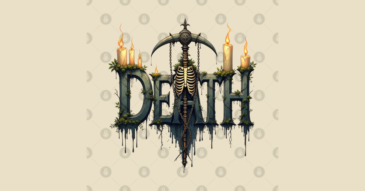 Gothic DEATH Word Art - Death - T-Shirt | TeePublic