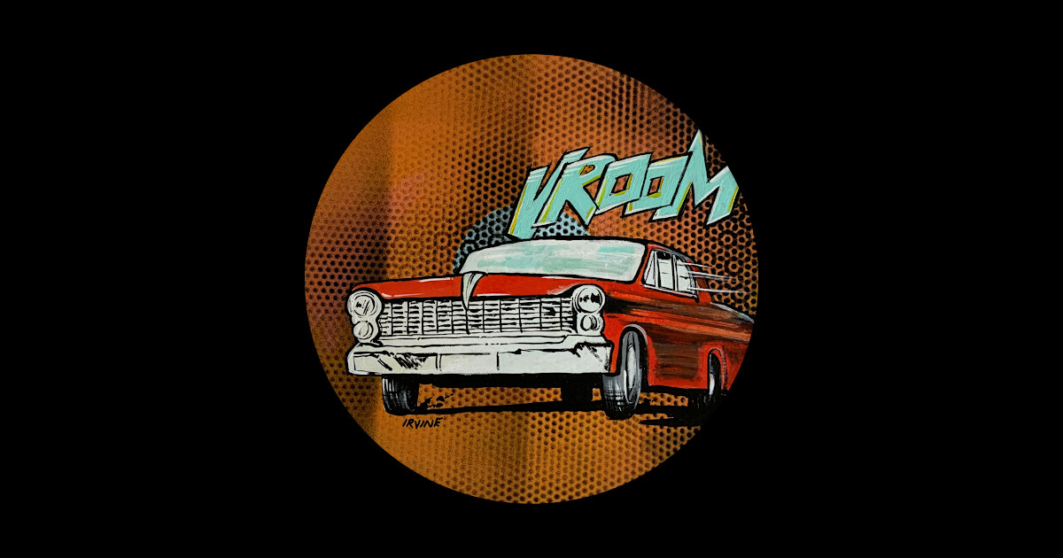 Vroom - Vintage Retro Car - Sticker | TeePublic
