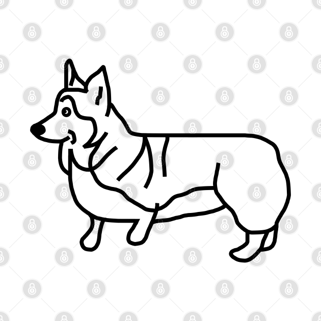 Dog Art Corgi Line Drawing - Dog - T-Shirt | TeePublic
