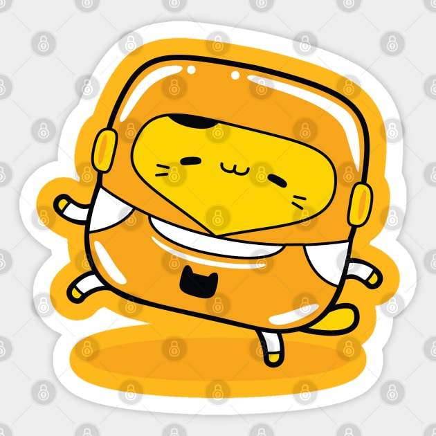 yellow cat kick boxer profession - Yellow Cat - Sticker | TeePublic