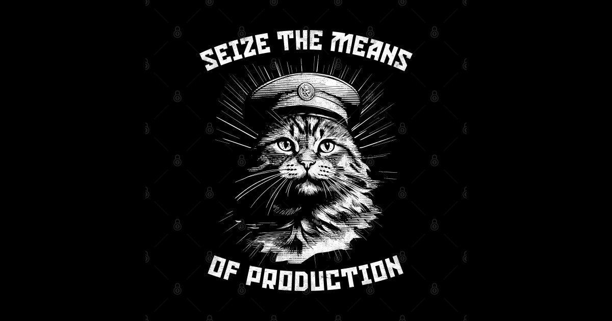Seize The Means Of Production / Communist Cat Design - Marxist Meme ...