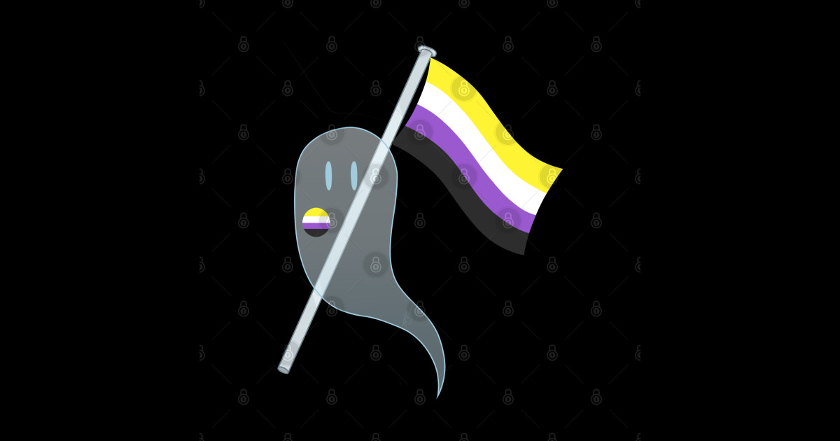 Pride Ghosts - Non-Binary - Nonbinary - Sticker | TeePublic