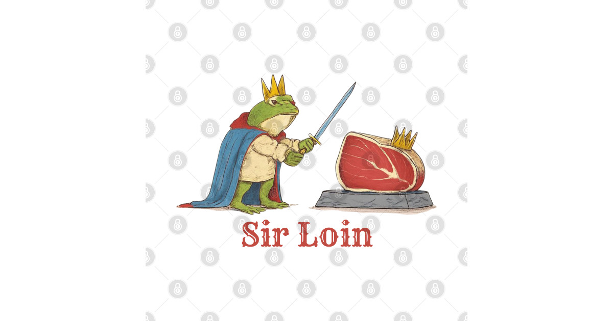 Sir Loin – Funny Frog Knight Pun - Sir Loin - T-Shirt | TeePublic