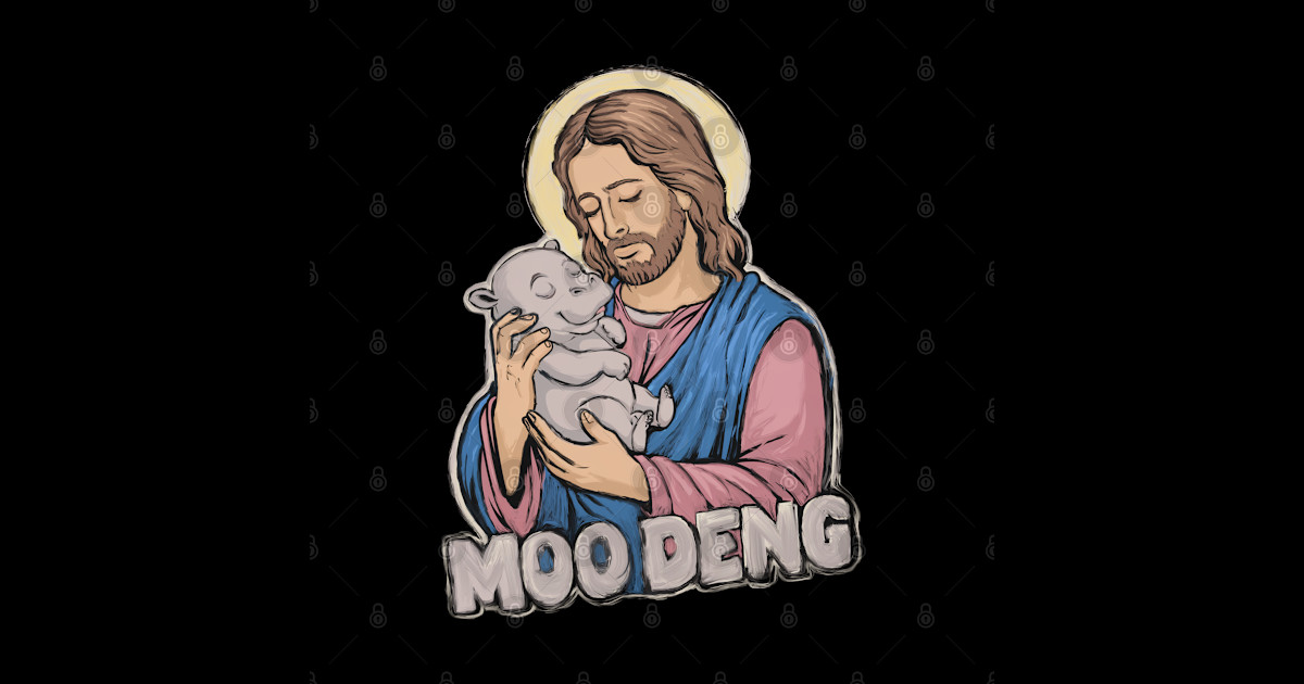 moo deng baby hippo Jesus - Moo Deng Baby Hippo - Sticker | TeePublic
