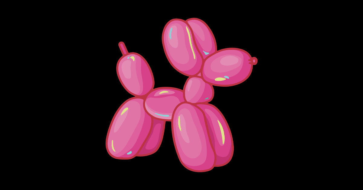 Pink Balloon Dog Animal - Pink Balloon Animal - Sticker | TeePublic