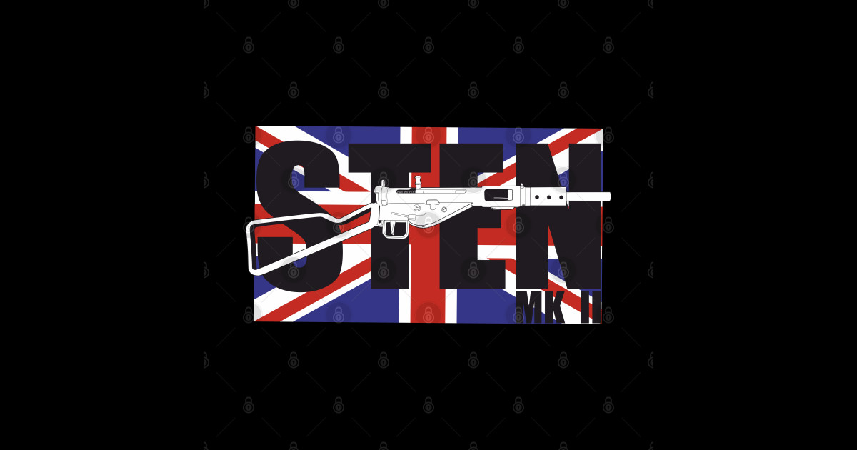 British STEN Mk 2 submachine gun - Sten Gun - Sticker | TeePublic