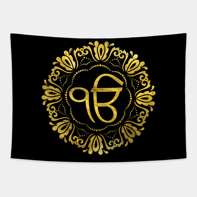Decorative gold Ek Onkar / Ik Onkar symbol - Ek Onkar - Tapestry ... Decorative gold Ek Onkar / Ik Onkar symbol - Ek Onkar - Tapestry ...