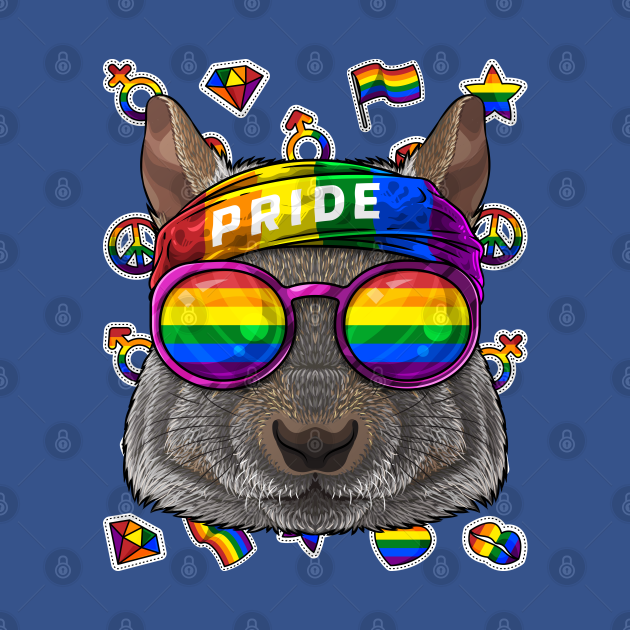 LGBT Squirrel Gay Pride Month Animal Rainbow Lesbian - Gay Squirrel - T ...