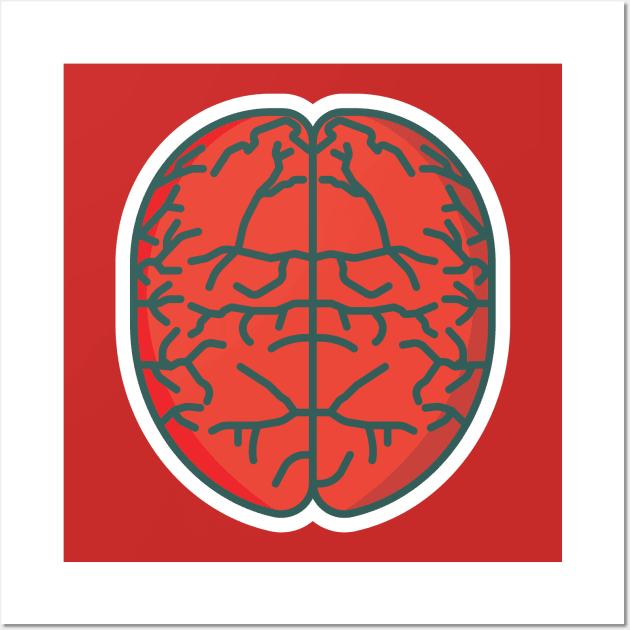 Human Brain Sticker vector illustration. Education object icon concept ...