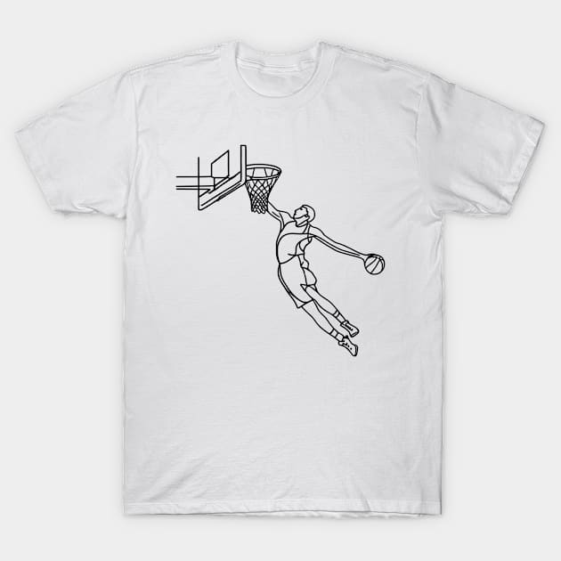 slam dunk line art - Line Art - T-Shirt | TeePublic