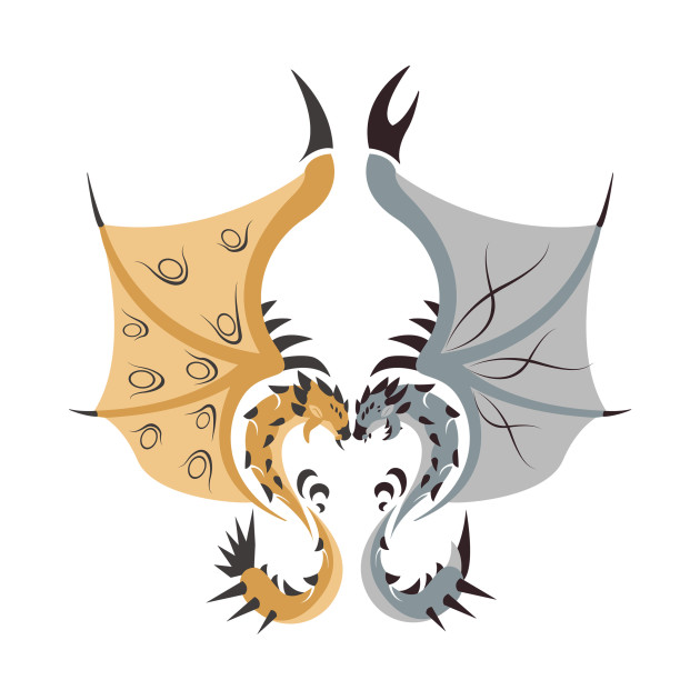 Heaven and Earth - Gold Rathian & Silver Rathalos - Monster Hunter - T ...