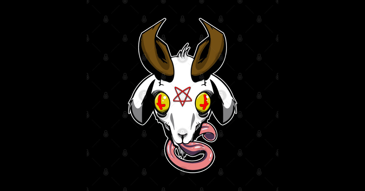 Satanic Goat Head - Satanic Goat - Sticker | TeePublic