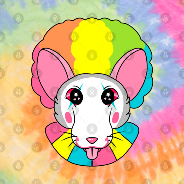 Clown Rat (Pastel Rainbow) - Rad Rat Studios - T-Shirt | TeePublic