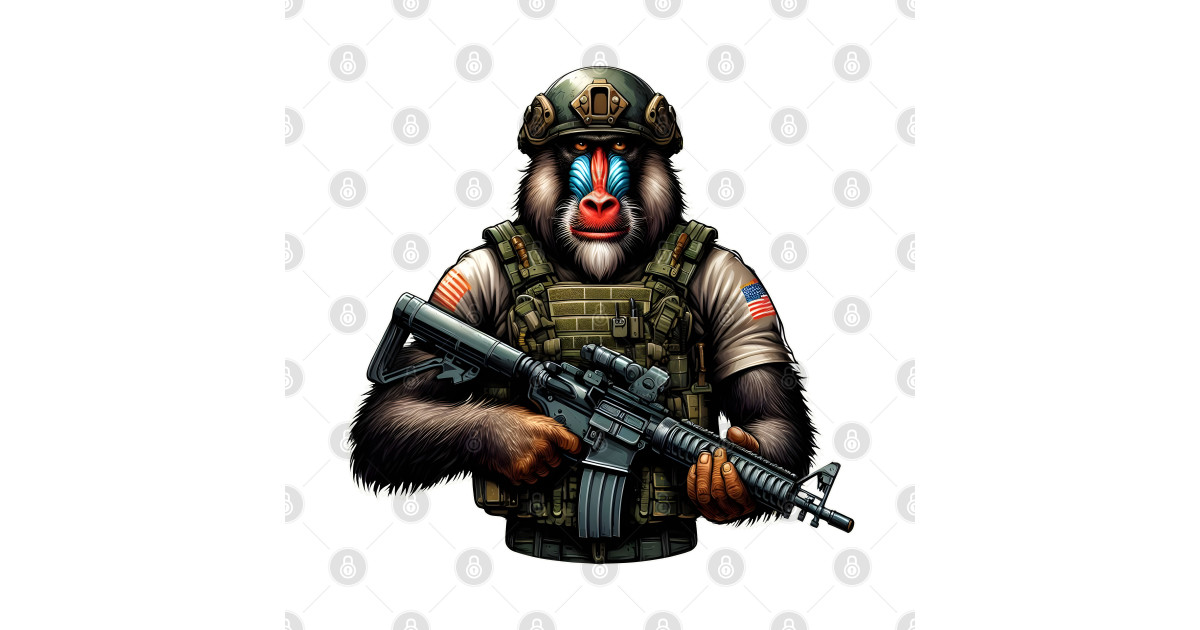 Tactical Monkey - Monkey - T-Shirt | TeePublic