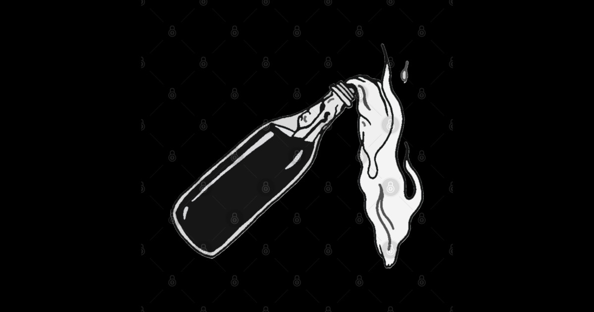 Molotov Cocktail Black White - Molotov - Sticker | TeePublic