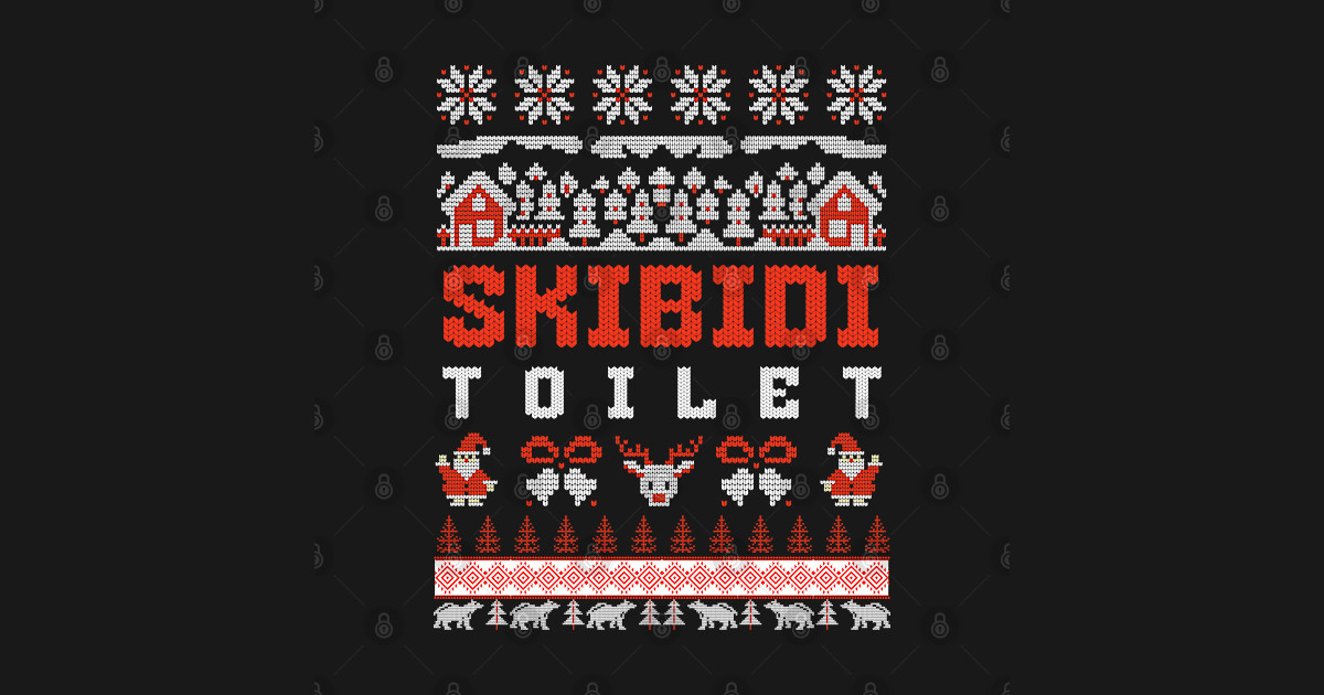 Skibidi Toilet - ugly Christmas brain rot sweater - Skibidi Rizzmas - T ...