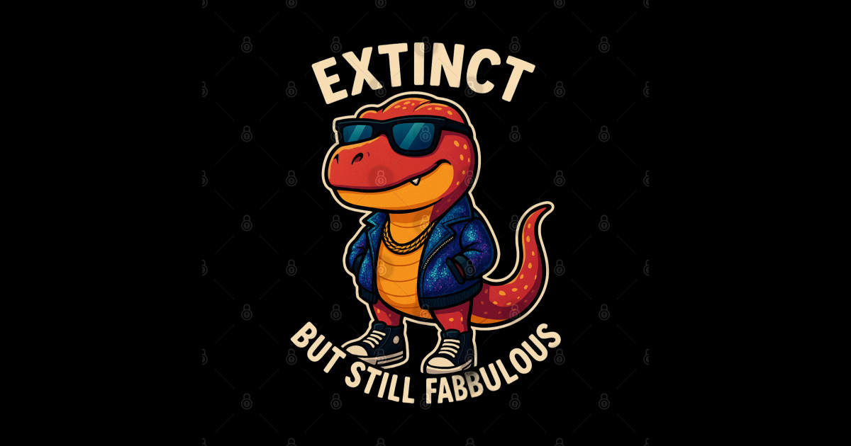 Extinct But Still Fabulous – Chill Dinosau - Cool Dinosaur - Sticker ...