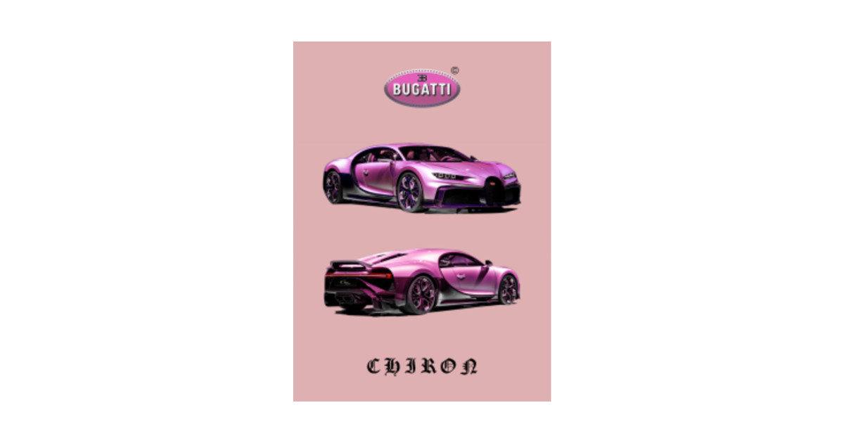 Bugatti Chiron Pink Minimal - Bugatti Chiron - T-Shirt | TeePublic